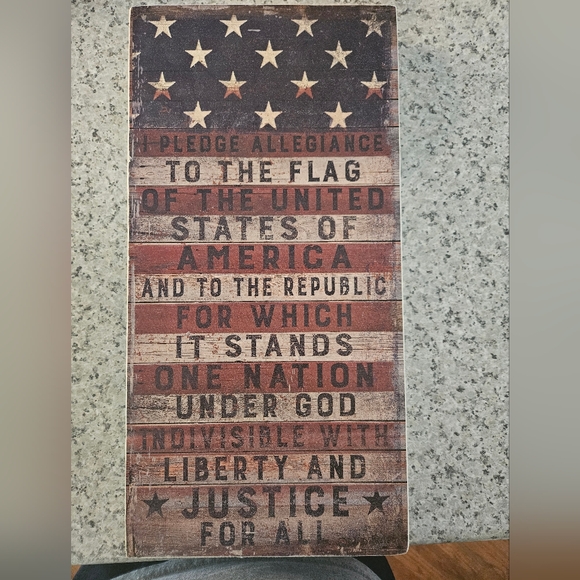Primitives by Kathy | Accents | Pledge Allegiance Wooden Decor | Poshmark
